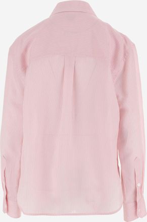 Bottega Veneta Viscose-Cupro Blend Striped Shirt - Pink