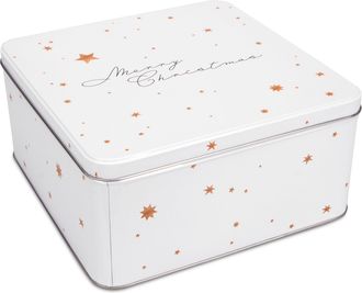 Städter Gebäckdose Merry Christmas 21 x 21 cm/H 10 cm Weiß Quadrat