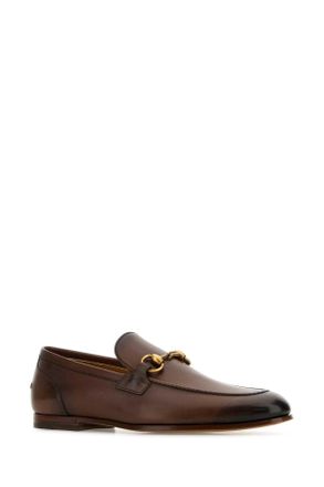 Gucci Mens Two-Tone Leather Loafers Fondente Calf Skin Mocassini