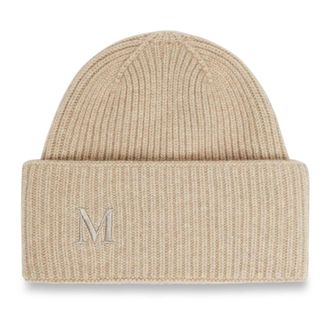 Max Mara Bonnet en cachemire c&ocirc;tel&eacute; - Femme - Accessoires - Beige - Taille: ONE Size