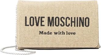 Love Moschino Femme, Sacs, Blanc, Taille: ONE Size Sac bandouli&egrave;re &agrave; d&eacute;tail logo et cha&icirc;ne