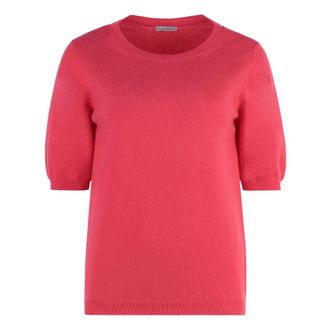 Malo Kaschmir Rippstrick Kurzarm Pullover - - Knitwear - Damen - Rot - 2XS