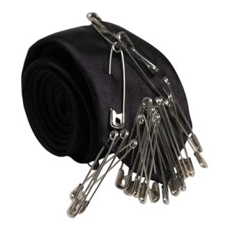 Dolce & Gabbana Safety Pins Seidenkrawatte mit Verstellm&ouml;glichkeit - - Accessories - Herren - Schwarzk - ONE SIZE