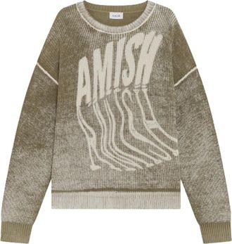 Amish Homme, Sweatshirts et sweats &agrave; capuche, Brun, Taille: M Maglia girocollo Logo Printed