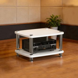 Generic HiFi Regal Niedriges AV-Medienregal, 4-stufiges Stereo-St&auml;nder- und Racksystem mit sto&szlig;d&auml;mpfenden F&uuml;&szlig;en, Audio-Rack for DVD-Player/Spielkonsole/TV-Box