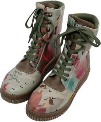 Dogo Femme Cuir Vegan Kaki Bottes Longues - State Of Bliss Motif