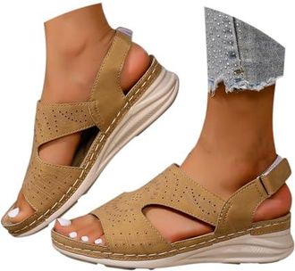 Generic Sandales Femme &eacute;t&eacute; Orthop&eacute;dique Confortable Bout Ouvert Chaussures Antid&eacute;rapant Respirantes D&eacute;Contract&eacute;Es Sandales de Plage Boho Leger Platform Sandal