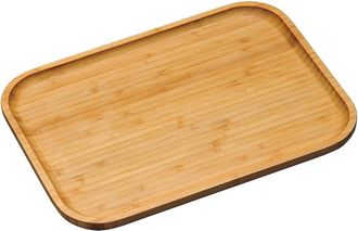 KESPER Servierbrett aus Bambus mit hochgezogenem Rand/Vesperbrett/Brotzeitbrett