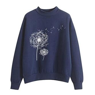 Generic Sweat-shirt pour femme - Imprim&eacute; graphique - Haut surdimensionn&eacute; - Col rond - Manches longues - Automne - Hiver - D&eacute;contract&eacute; - Confortable - Tendance