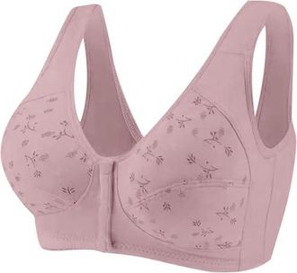 Generic Soutien-Gorge Femme Boutonn&eacute; Devant Forme de Bonnet pour Personnes Moyennes et &Acirc;g&eacute;es Sans Armatures Gilet Grand Soutien-gorge Imprim&eacute; Femme Voir An, R