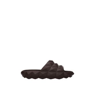 Valentino Garavani Baumwoll-Slipper mit mittlerem Absatz und offener Zehenpartie - - Shoes - Herren - Braun - 40 EU