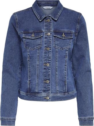 Only Damen Jeans-Jacke ONLWonder Life mit Knopfleiste 15243147 medium blue denim XS