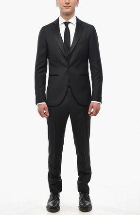 Corneliani CC COLLECTION 3-teiliger Anzug aus Jacquardwolle mit Satinrevers Corneliani