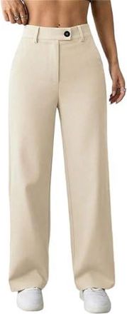 Generic Pantalon habill&eacute; taille haute large et droit pour femme - Pantalon extensible et d&eacute;contract&eacute; - Pantalon daffaires de travail - Pantalon de bureau 2026