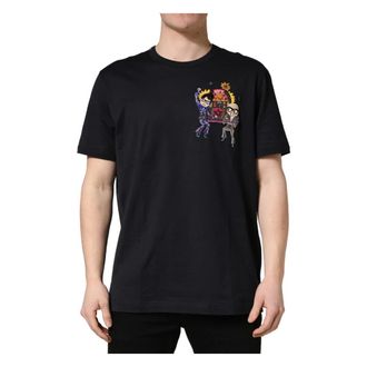 Dolce & Gabbana Homme, Tops, Noir, Taille: 4XL T-shirt &agrave; manches courtes et col rond