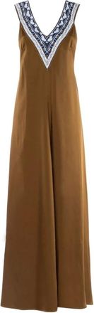 Nenette Femme, Robes, Vert, Taille: 42 FR Abito Lungo C/stampa Piazzata