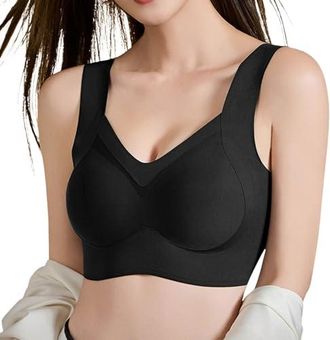 Generic Soutien Gorge Invisible Soutien Gorge sans Armature Brassiere Femme sans Armature De Classique Boucle Devant/C&ocirc;t&eacute; Dentelle Bordure Seamless R&eacute;glage Yo