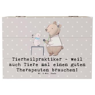 Mr. & Mrs. Panda 22 x 15 cm Holzkiste Tierheilpraktiker - weil auch Tiere mal einen guten Therapeuten brauchen! - Geschenk, Akupunktur Tiere