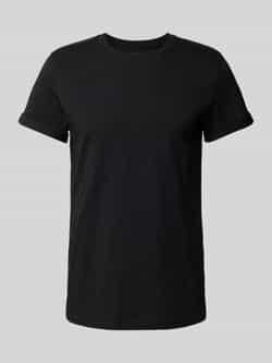 Bread & Boxers T-Shirt mit geripptem Rundhalsausschnitt
