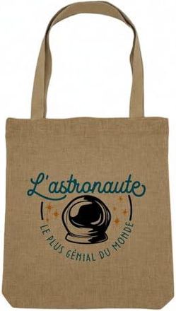 Fabulous Sac Shopping Tote Bag Aspect Lin - Lastronaute Le Plus G&eacute;nial du Monde Astronomie Ciel Etoile Passion M&eacute;tier Fus&eacute;e Espace - Sac de Courses Toile Epais