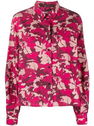 Woolrich chemise en coton &agrave; fleurs - Rose