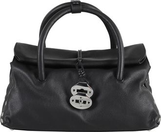 Zanellato Femme, Sacs, Noir, Taille: ONE Size Sac à bandoulière double compartiment ardoise noire