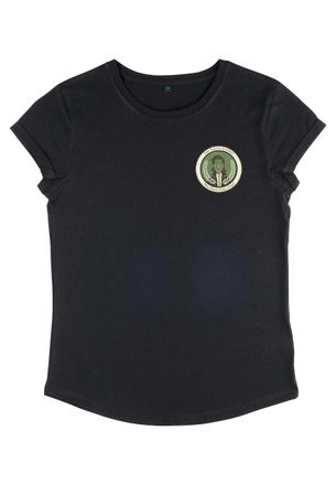 MARVEL Damen Loki Loki Badge Womens Rolled Sleeve T-shirt, Schwarz, S