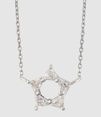 Little Ones Paris Collier Star Or Blanc Diamants