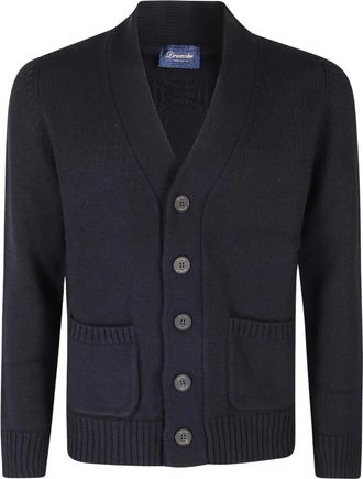 Drumohr Merino-Woll-Strickjacke - - Knitwear - Herren - Blau - XL