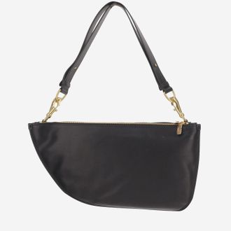 Burberry Womens Double Shield Bag Black Calfskin Shoulder