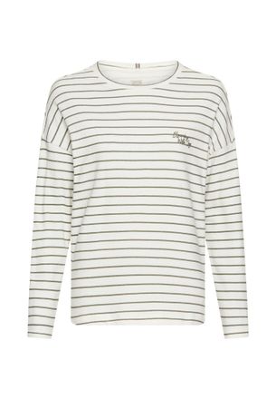 Camel Active Damen Langarmshirt aus Reiner Baumwolle Graugrün, Womenswear-XL