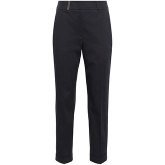 PESERICO Femme, Pantalons, Bleu, Taille: 40 FR Pantalon Cropped Taille Haute