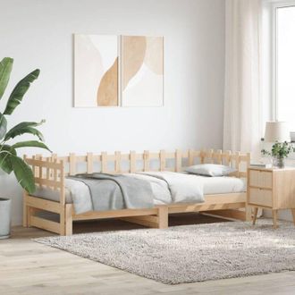 vidaXL Lit coulissant 2x(90x200) cm Bois de pin massif Vidaxl