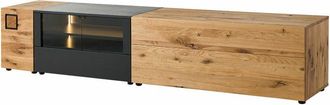 Massivmoebel24 Lowboard Wildeiche 220x52x52 natur ge&ouml;lt/lackiert KITZB&Uuml;HEL 120