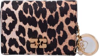 Ganni Femme, Accessoires, Multicolore, Taille: ONE Size Porte-cartes Bou grain&eacute; l&eacute;opard avec rabat