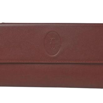 Cartier Portefeuille long vintage doccasion (bi-pli) - Femme - Pre-owned - Rouge - Taille: ONE Size
