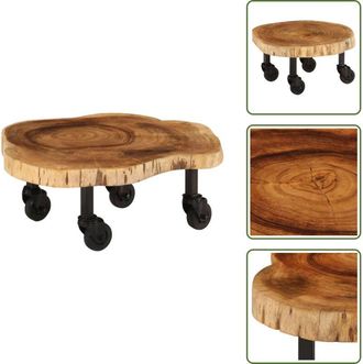 vidaXL The Living Store Couchtisch Massivholz Akazie 60x55x25 cm - Akazienholz Couchtisch