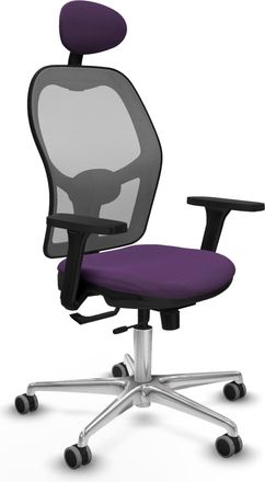 Piqueras y Crespo Ergonomischer Stuhl mit 3D-Armen, h&ouml;henverstellbare Lendenwirbelst&uuml;tze und festes Kopfteil, ausgestattet mit Syncro/Traslack und injiziertem Schaumsto