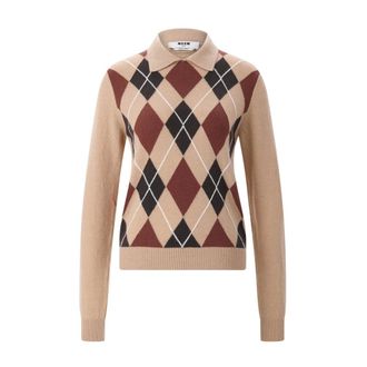 Msgm Msgm, Femme, Pulls, Brun, Taille: 42 FR Pull col rond