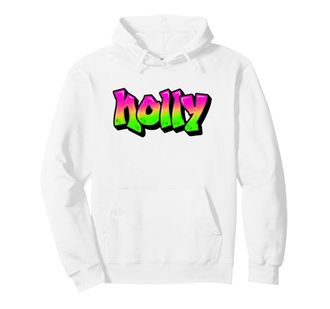 BDAZ Holly Graffiti Personalisierter Name Gr&uuml;n Rosa Frauen M&auml;dchen Pullover Hoodie
