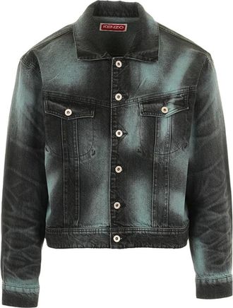 Kenzo Homme, Vestes, Bleu, Taille: M Boke Heart Oversize Trucker Jacket