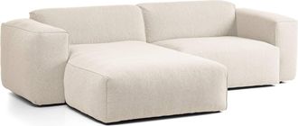 Studio Copenhagen home24 Ecksofa 1,5-Sitzer mit Longchair Beige Webstoff Saia 260 x 71 x 173cm Longchair davorstehend links Modern
