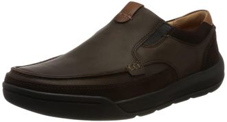 Clarks Herren Ashcombe Slip Slipper, Dunkelbraunes Leder, 45 EU
