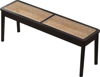 Generic Hölzerne Aufbewahrungsbank - Fußhocker Mit Schlichtem Design for Den Eingangsbereich, for Schlafzimmer, Wohnzimmer, Esszimmer, Flur (80 cm)(/Black a)