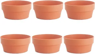 Happyyami 6stücke Teiliges Imitation Clay Blumentopf Runde Kunststoff-blumenbehälter Für Garten Und Indoor Für Sukkulenten Und Kleine Pflanzen Vielseitig Einset