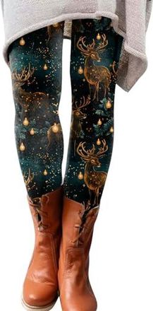 Generic Collant De Noel Femme - Imprim&eacute; No&euml;l - Ventre Plat Pantalons De Sport - Grande Taille dautomne Et dhiver Chaud Collant - 2024 Course &Agrave; Pied &Eacute;lastique 