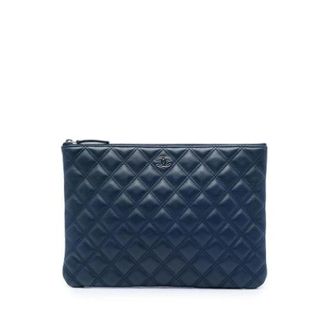 Chanel Pre-owned Vintage Quilted Clutch - - Pre-owned - Damen - Blau - ONE SIZE
