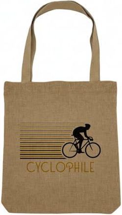 Fabulous Sac Shopping Tote Bag Aspect Lin - Cyclophile V&eacute;lo France Cyclisme Tour Course Route - Sac de Courses Toile Epaisse 360g Beige Naturel Cabas Port&eacute; Epa