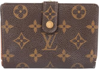 Louis Vuitton Portemonnaie - Louis Vuitton Canvas Monogram Compact Clip Wallet - Gr. unisize - in Braun - f&uuml;r Damen