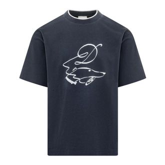 Dr&ocirc;le de Monsieur Dandy Dog Kurzarm-T-Shirt - - Tops - Herren - Blau - XS